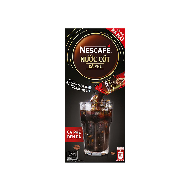 [NƯỚC CỐT CÀ PHÊ ĐEN] Hộp 5 gói nước cốt cà phê đen NesCafé 75ml ...