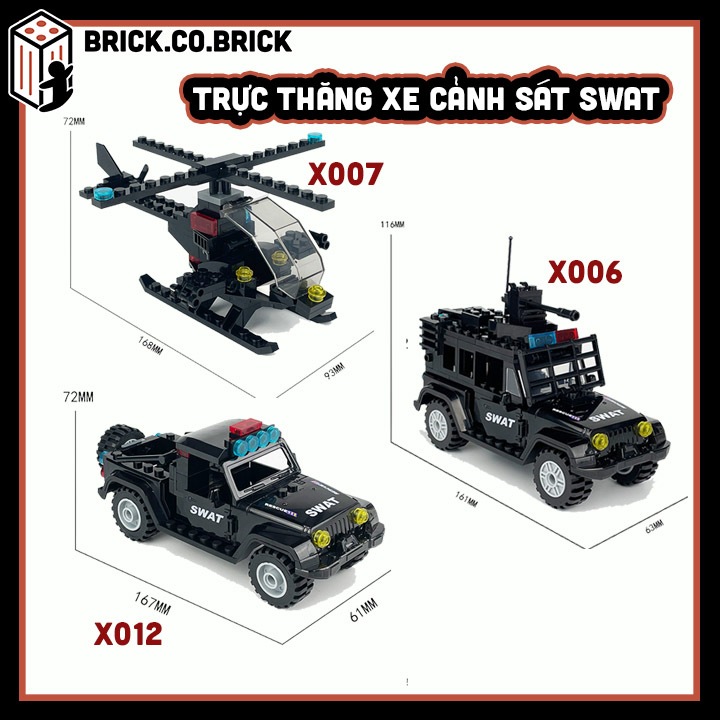 Trực Thăng Xe Cảnh Sát SWAT Mô hình Quân sự Army Police SWAT Mô hình ...
