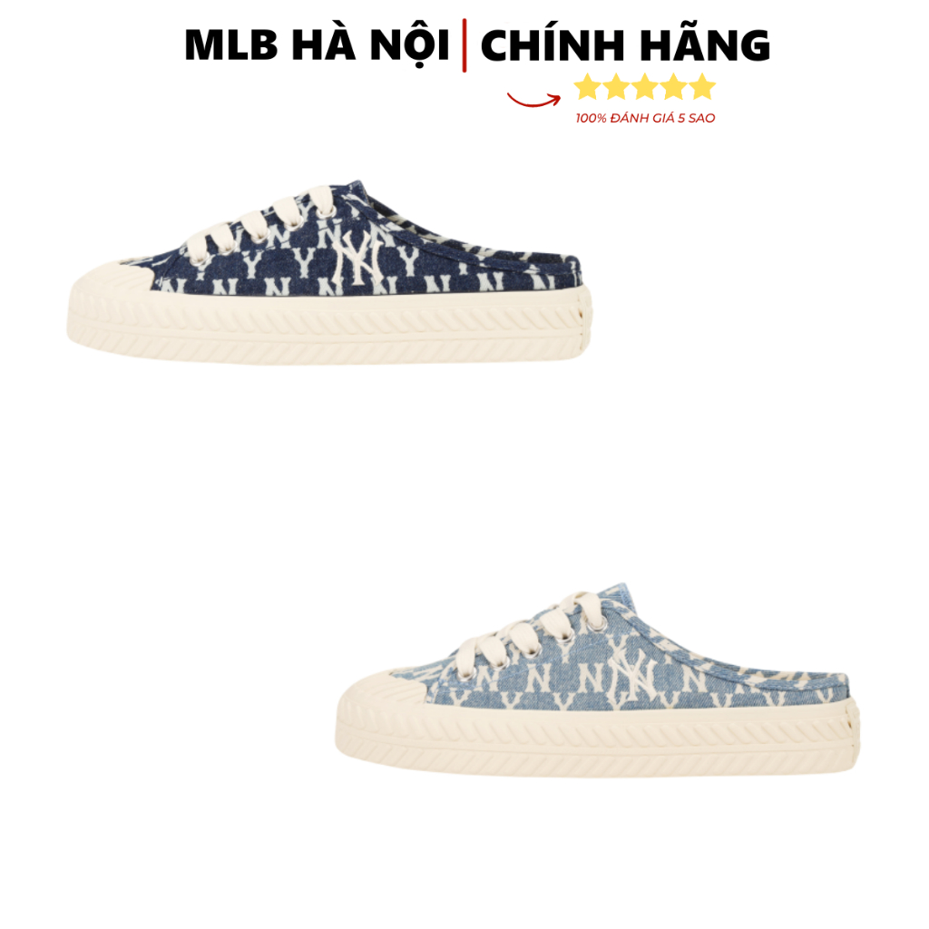 Giày MLB Mule Đạp Gót (Sục) nam nữ chính hãng MLB Mule Monogram Denim ...