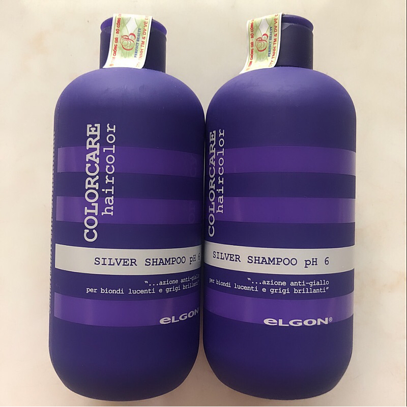 Dầu gội tím khử vàng Elgon silver shampoo 300ml, (khử ánh sắc vàng cho ...