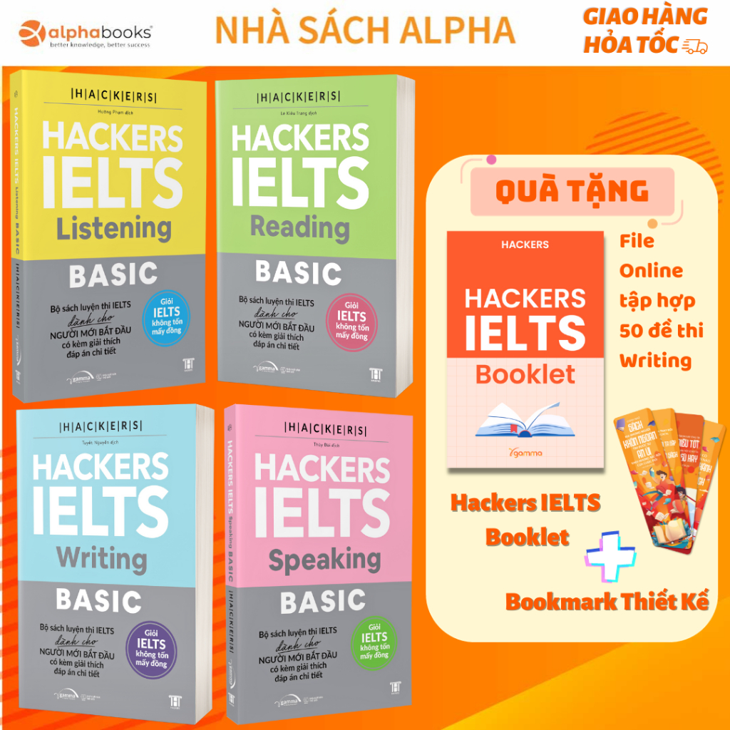 Lẻ/Combo 4 Sách Hackers IELTS Basic - Vững Nền Tảng Bứt Phá 7.0 IELTS ...