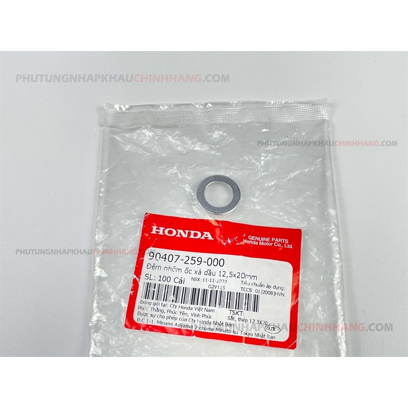 Lông đền ốc xả nhớt Honda 12mm xe số, tay ga chính hãng 90407259000 ...