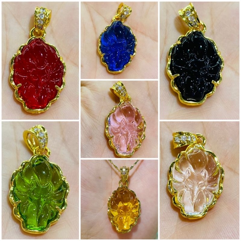 Mặt dây chuyền hồ ly chúa da pha le bọc titan không đen rỉ | Shopee ...