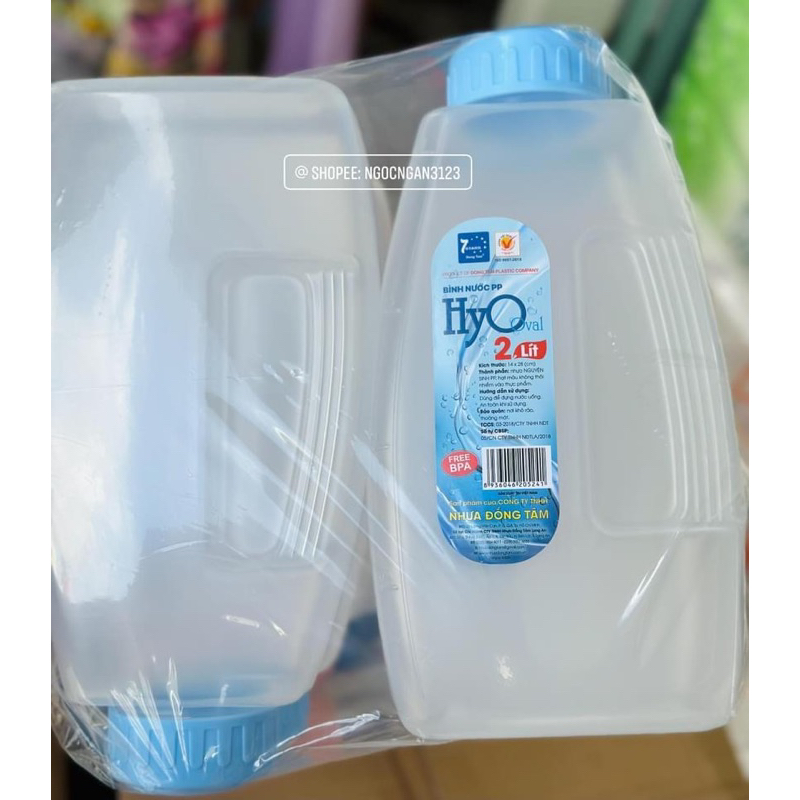 Bình nhựa HyO 2 lít, bình nhựa trong suốt đựng nước, trà sữa tiện lợi ...