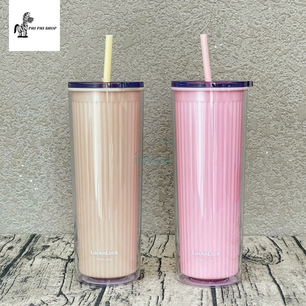Ly nhựa 2 lớp LocknLock 720ml Cold Cup HAP528 thân cao dễ dàng cầm nắm bằng 1 tay | Shopee Việt Nam