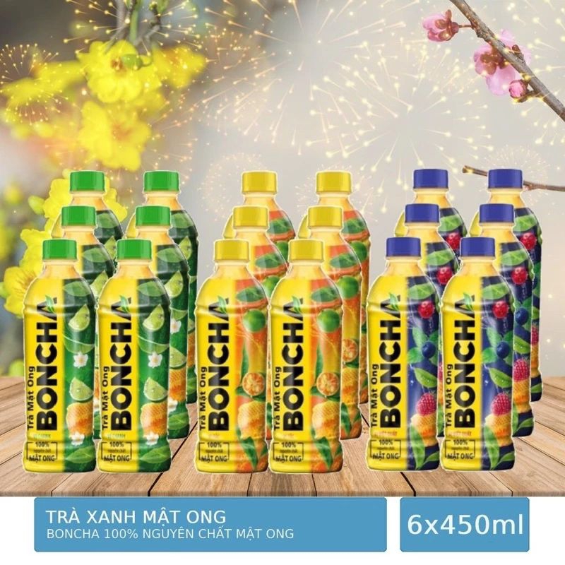 Lốc 6 chai trà mật ong Boncha tắc/chanh/việt quất | Shopee Việt Nam