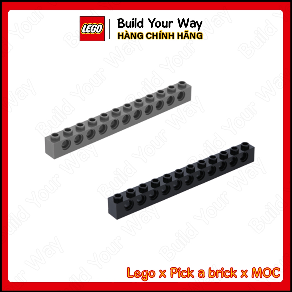 Gạch Lego chính hãng khối 1 x 12 có nhiều lỗ trục / Lego Part 3895 ...
