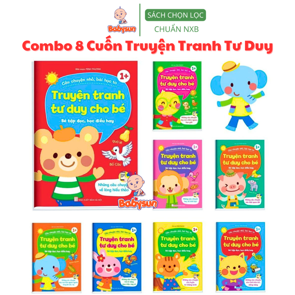 Sách- Truyện Tranh Tư Duy Cho Bé- Bé tập đọc, học điều hay- Bộ 8 cuốn ...
