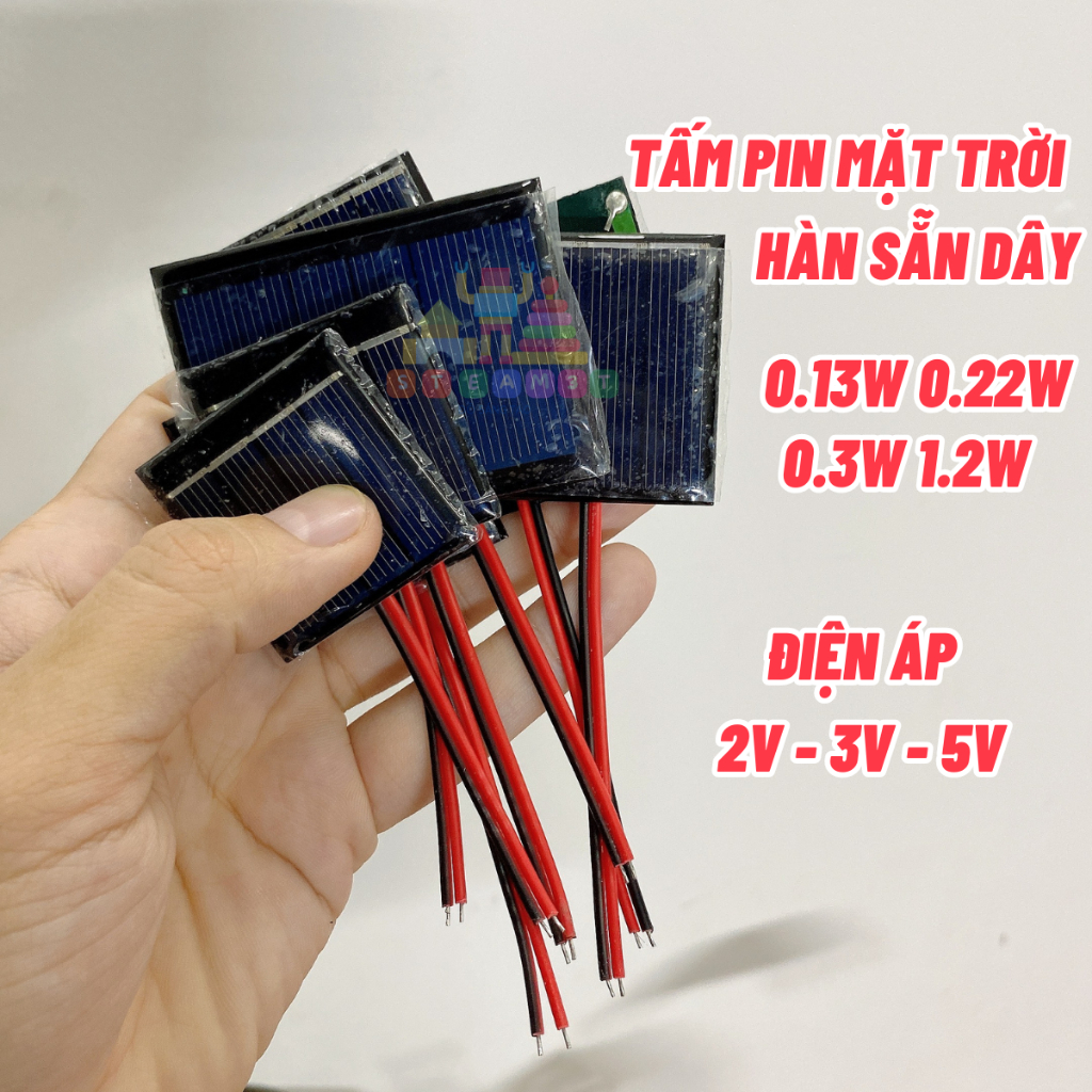 Tấm pin năng lượng mặt trời đã hàn sẵn dây - PIN MẶT TRỜI MINI - 2V 3V ...
