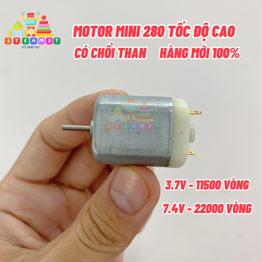 Motor mini 280 3.7V 11500 vòng, hàng mới 100% có chổi than - motor máy ...