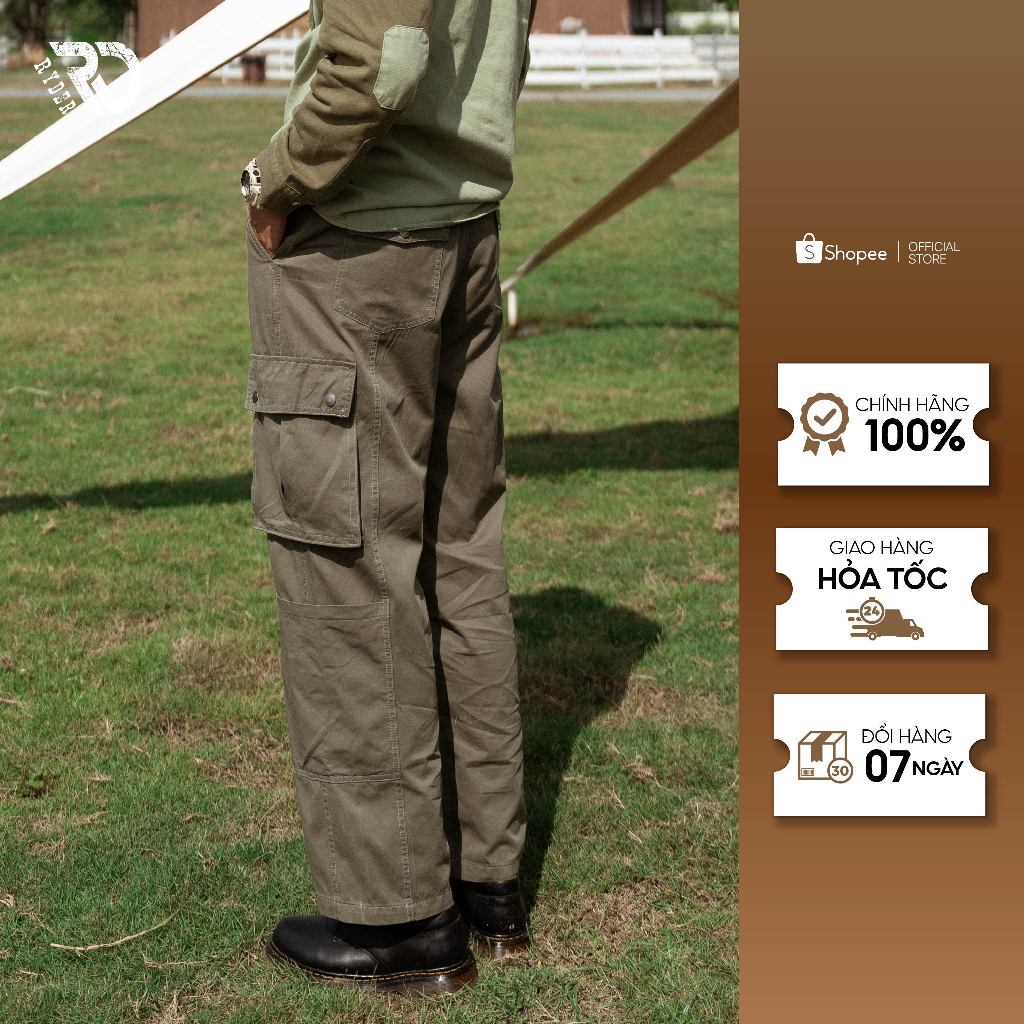 Quần túi hộp Kaki Cargo Pant form suông retro, nam tính, bụi bặm, Khaki ...