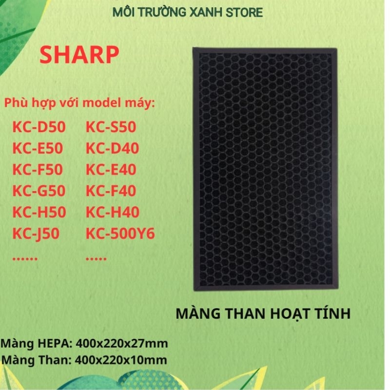 Màng lọc không khí Sharp KC-D50, KC-F50, KC-E50, KC-G50,KC-J50, KC-500Y6,... | Shopee Việt Nam