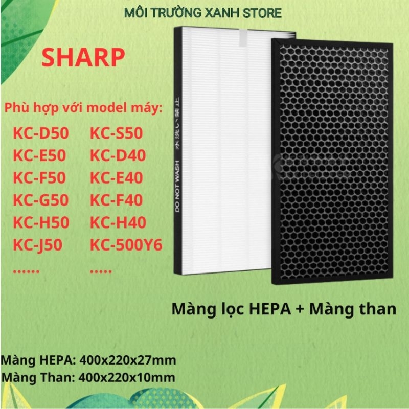 Màng lọc không khí Sharp KC-D50, KC-F50, KC-E50, KC-G50,KC-J50, KC-500Y6,... | Shopee Việt Nam