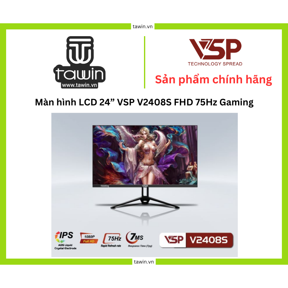 Màn hình phẳng LED tràn viền Slim Bezel VSP V2408S đen 75Hz | Shopee Việt Nam