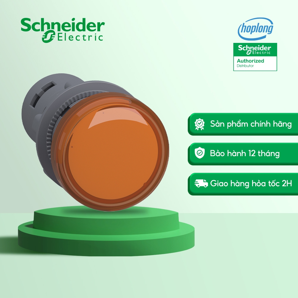 Đèn báo panel tròn XA2EVB5LC Schneider - phi 22 - màu hổ phách - LED ...