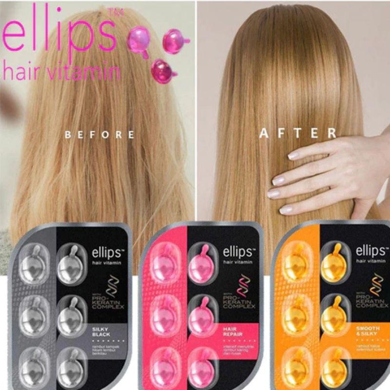 SERUM DƯỠNG TÓC ELLIPS HIAR VITAMIN 1 vĩ 6 viên | Shopee Việt Nam