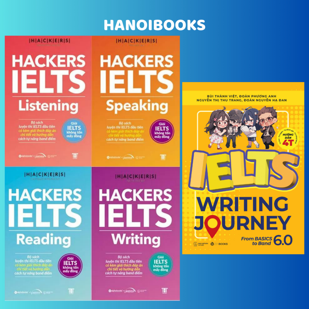 Sách - Combo Hacker IELTS ( 4 Cuốn) + IELTS Writing Journey | Shopee ...