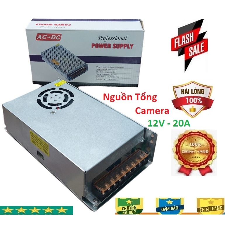Nguồn Tổng Camera 12V 20A ( Nguồn Tổ Ong ) Dùng Cho Camera | Shopee ...