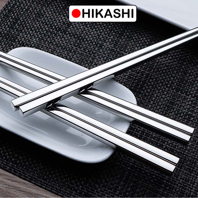 [Set 5 Đôi] Đũa HIKASHI (Inox 304, Chống Trơn Trượt) Cao Cấp Công Nghệ ...