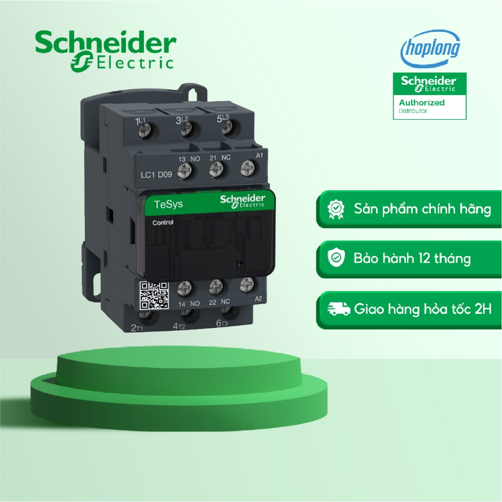 Khởi động từ Schneider Contactor LC1D09E7- 3P(3NO) - 9A - Coil 48VAC ...