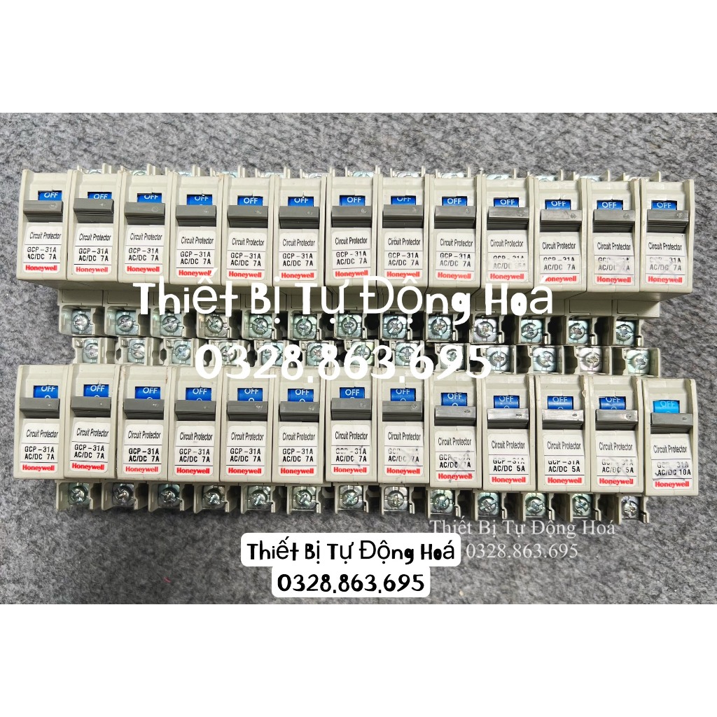 Bộ ngắt mạch, aptomat dòng 1pha,Circuit protector Honeywell GCP-31A 5A,7A dạng DINrail (kiểu ray ...