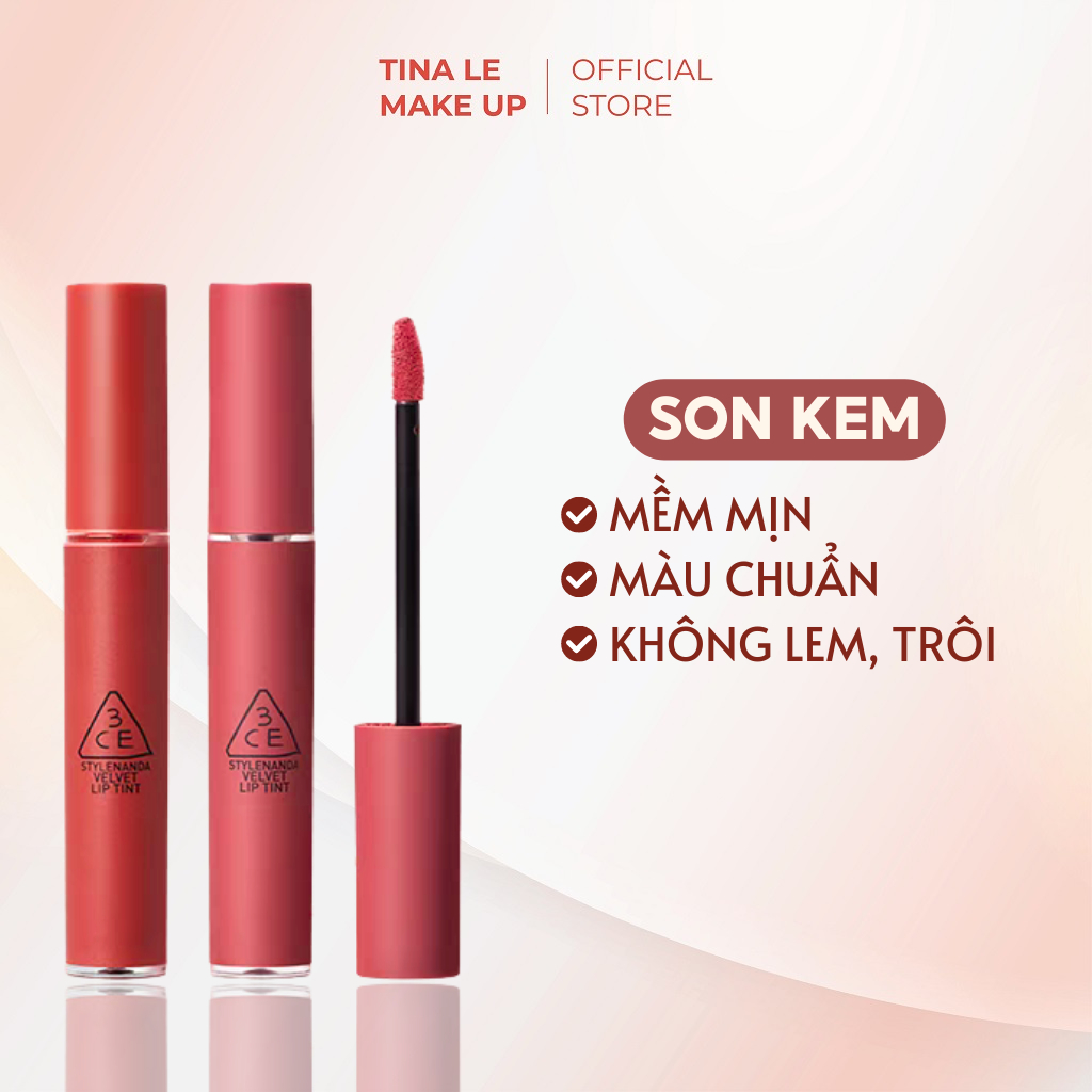 Son 3CE Velvet Lip Tint 4g Son kem lì lên màu chuẩn, mướt mịn như nhung ...