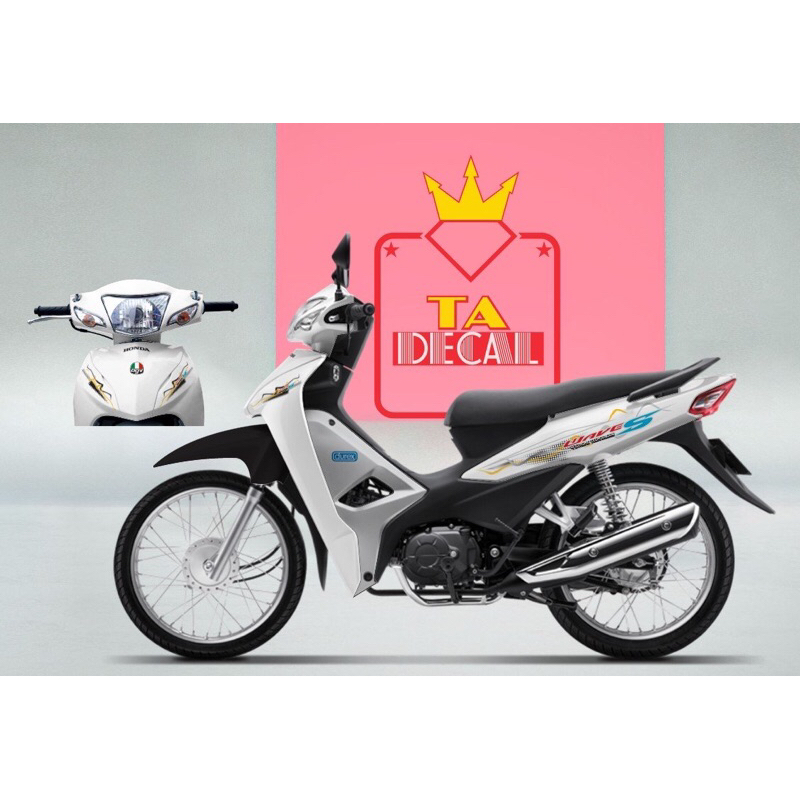 Tem xe WAVE 110 mẫu loang mực tem 4 lớp chống phai màu | Shopee Việt Nam