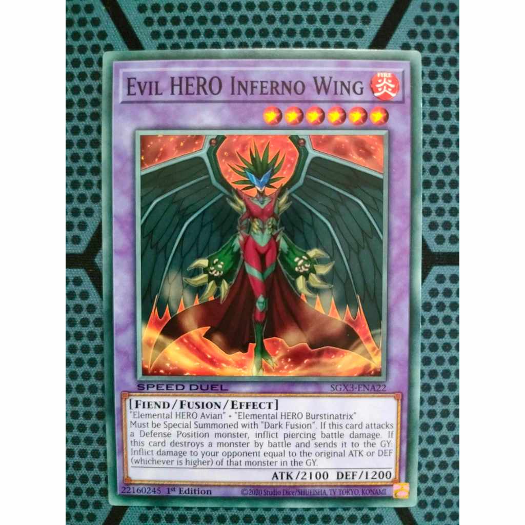 Bài yugioh speed duel - Evil HERO Inferno Wing - SGX3-ENA22 - Common ...