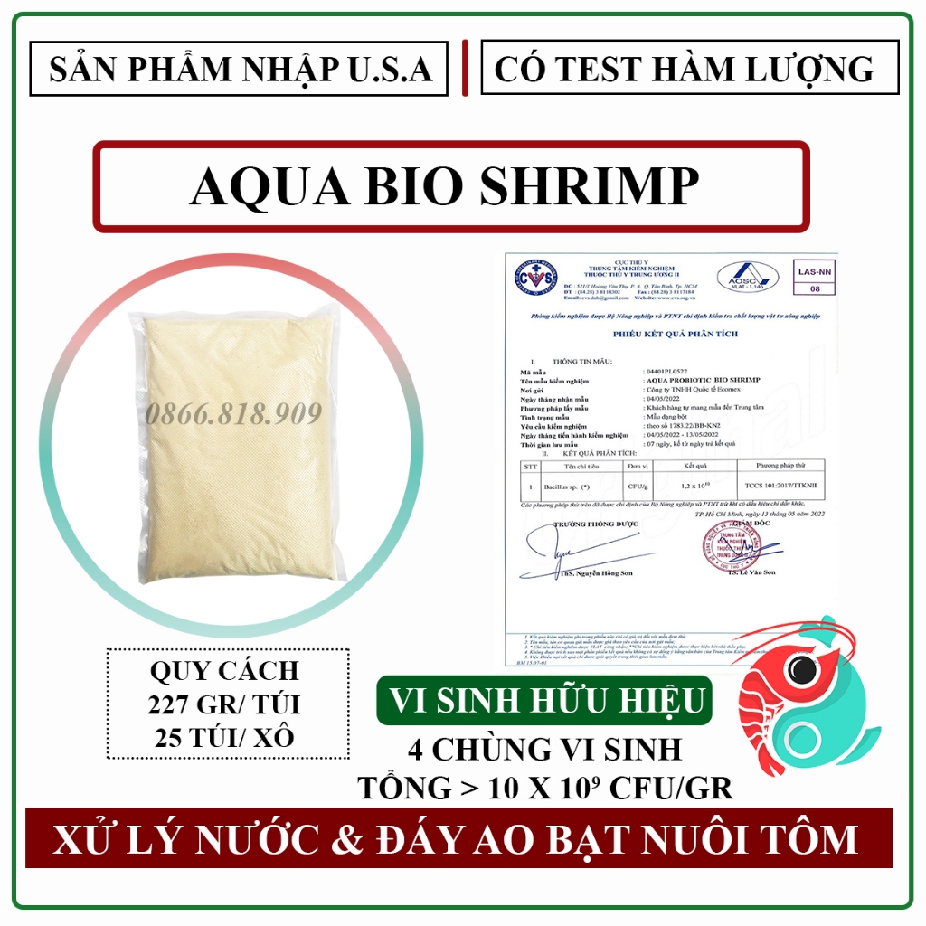 Vi Sinh Bio Shrimp Nhập Mỹ Túi Tự Tan 227 Gram Chuyên Dùng Ao Nuôi Tôm ...