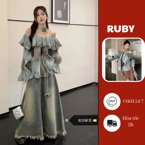 ( Sẵn)Áo sơ mi cách điệu Ruby có dây hoa, Áo sơ mi kiểu dài tay phong cách retro | Shopee Việt Nam
