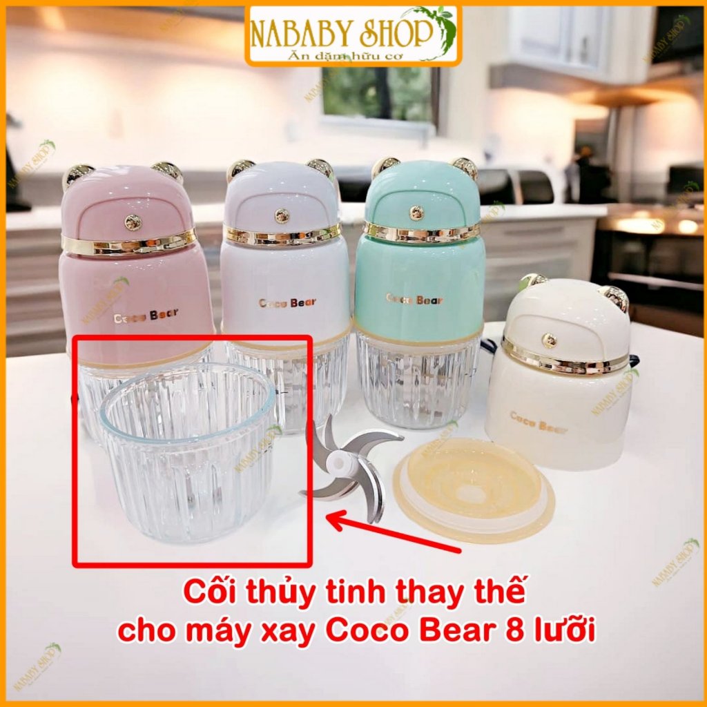 Cối Máy Xay Coco Bear 8 Lưỡi Xay Đồ Ăn Dặm Cho Bé, Xay Rau Củ, Thịt ...