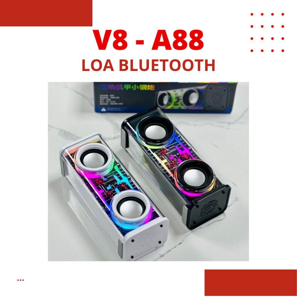Loa bluetooth V8 - A88 bass mạnh âm thanh hay có đèn led | Shopee Việt Nam