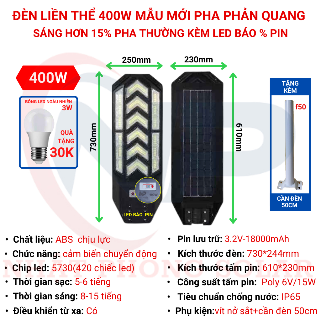 Đèn năng lượng mặt trời sân vườn Shop Nhật Phong đèn đường liền thể kép 800W,600w,500W,300W,Cảm ...