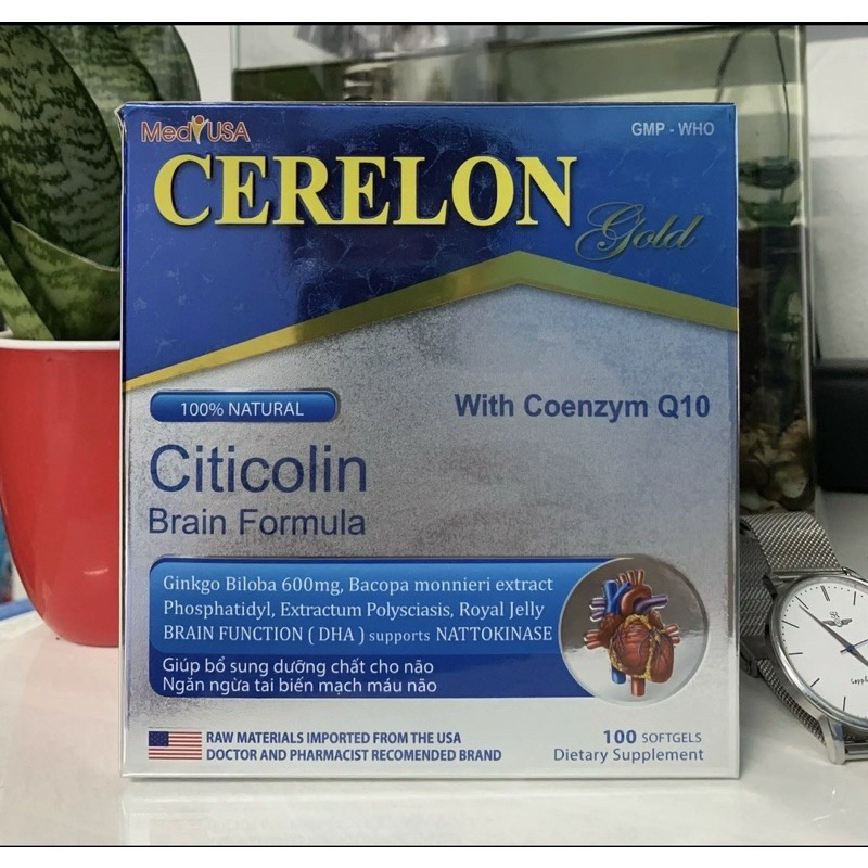 COMBO 10H HOẠT HUYẾT DƯỠNG NÃO CERELON GOLD HỘP 100V BỔ NÃO, TĂNG CƯỜNG ...