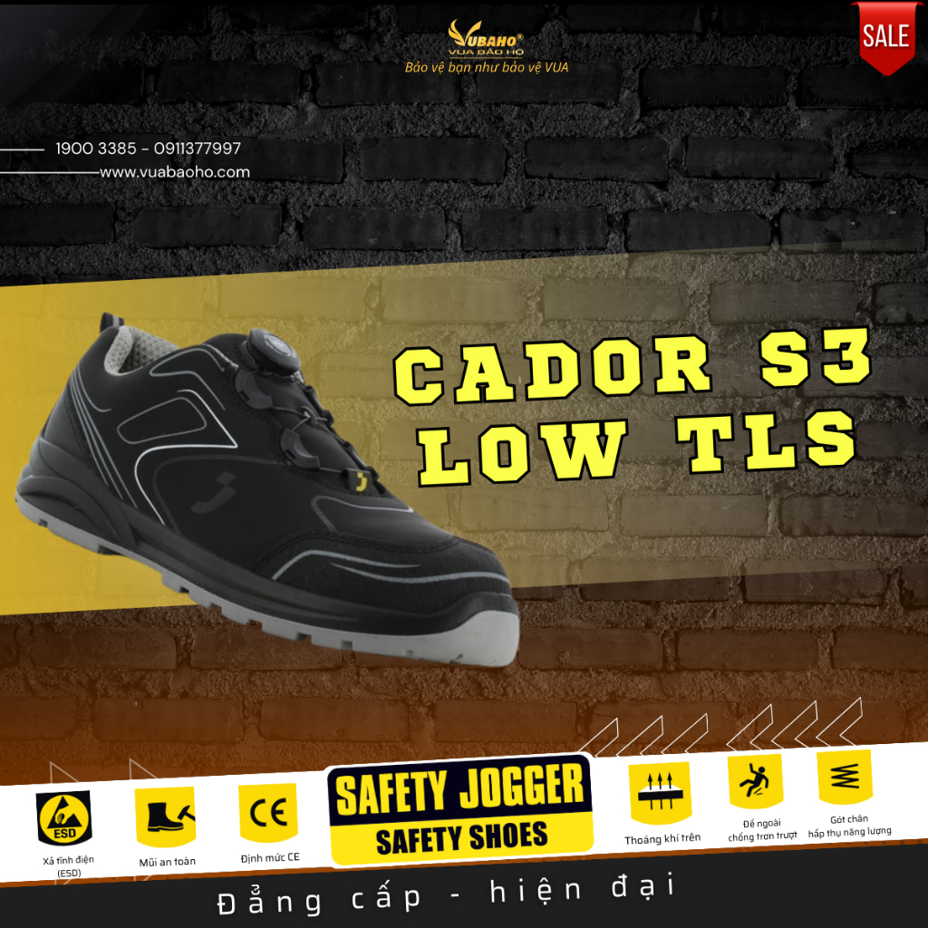 Giày nam, giày bảo hộ lao động nam Safety Jogger Cador S1P thấp cổ ...