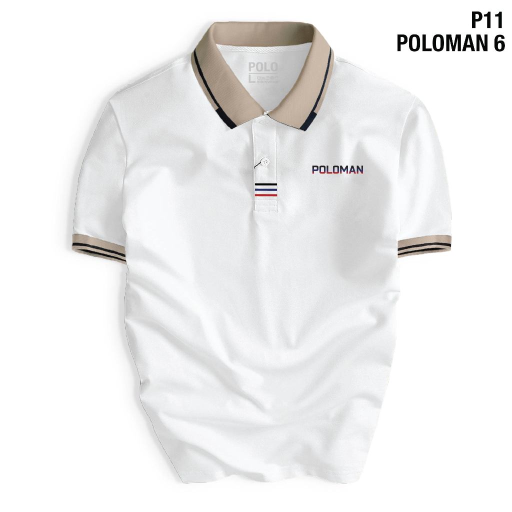 Áo thun POLOMAN 6 phối cổ sang xịn, chất liệu cá sấu CVC cao cấp, chuẩn ...