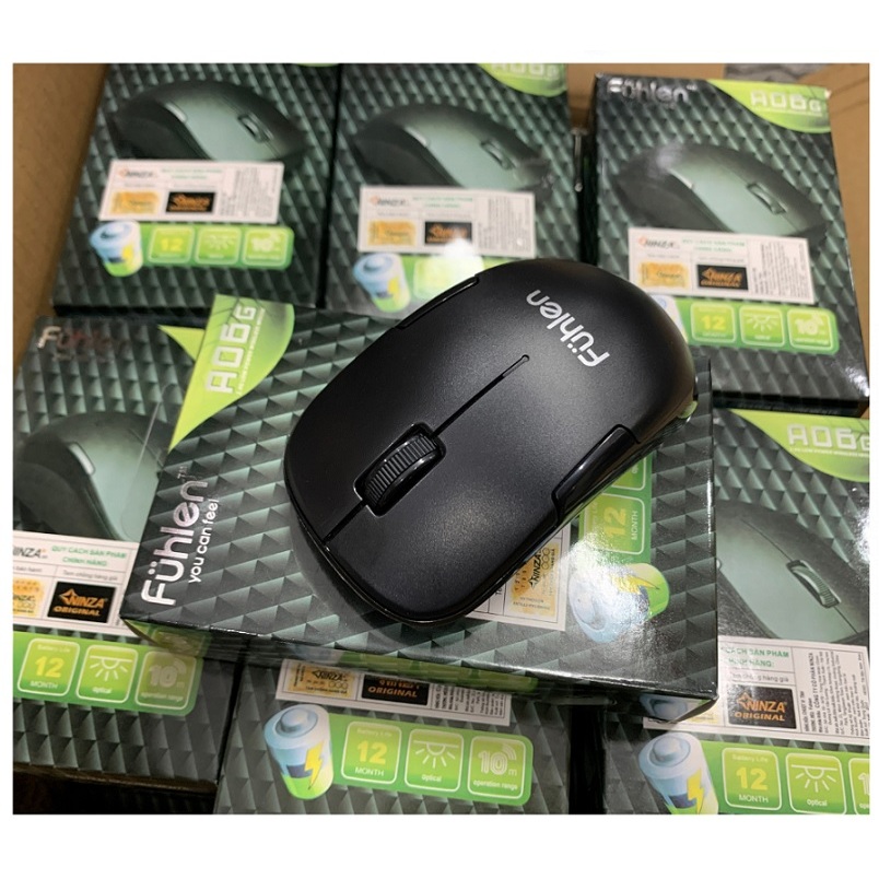 Chuột không dây Fuhlen A06G Wireless Mouse Optical Màu Đen | Shopee ...