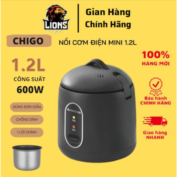 Nồi cơm điện mini Chigo 1.2L, nồi cơm nấu đa năng, nấu cơm, hầm cháo, hấp, xào, luộc, thiết kế ...
