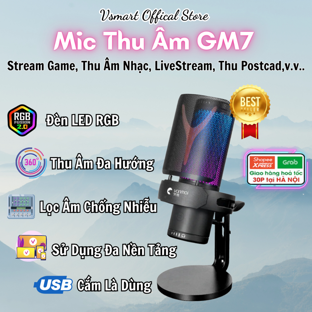 Mic thu âm ME6S, Mic livestream có màng lọc tạp âm, Micro sử dụng cho ...