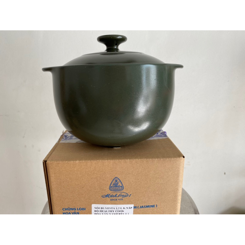 Nồi sứ dưỡng sinh 0,85L/1,2L/2L/3L/5.5L Vesta màu xanh rêu-Gốm sứ Minh Long | Shopee Việt Nam