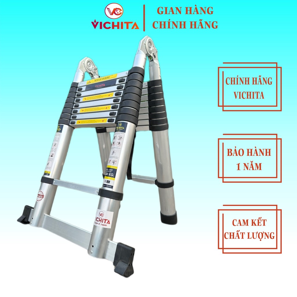 Thang Nhôm Rút Chữ A 3,8m - 4,4m - 5m - 5,6m - 6,6m VICHITA - Thang Rút ...