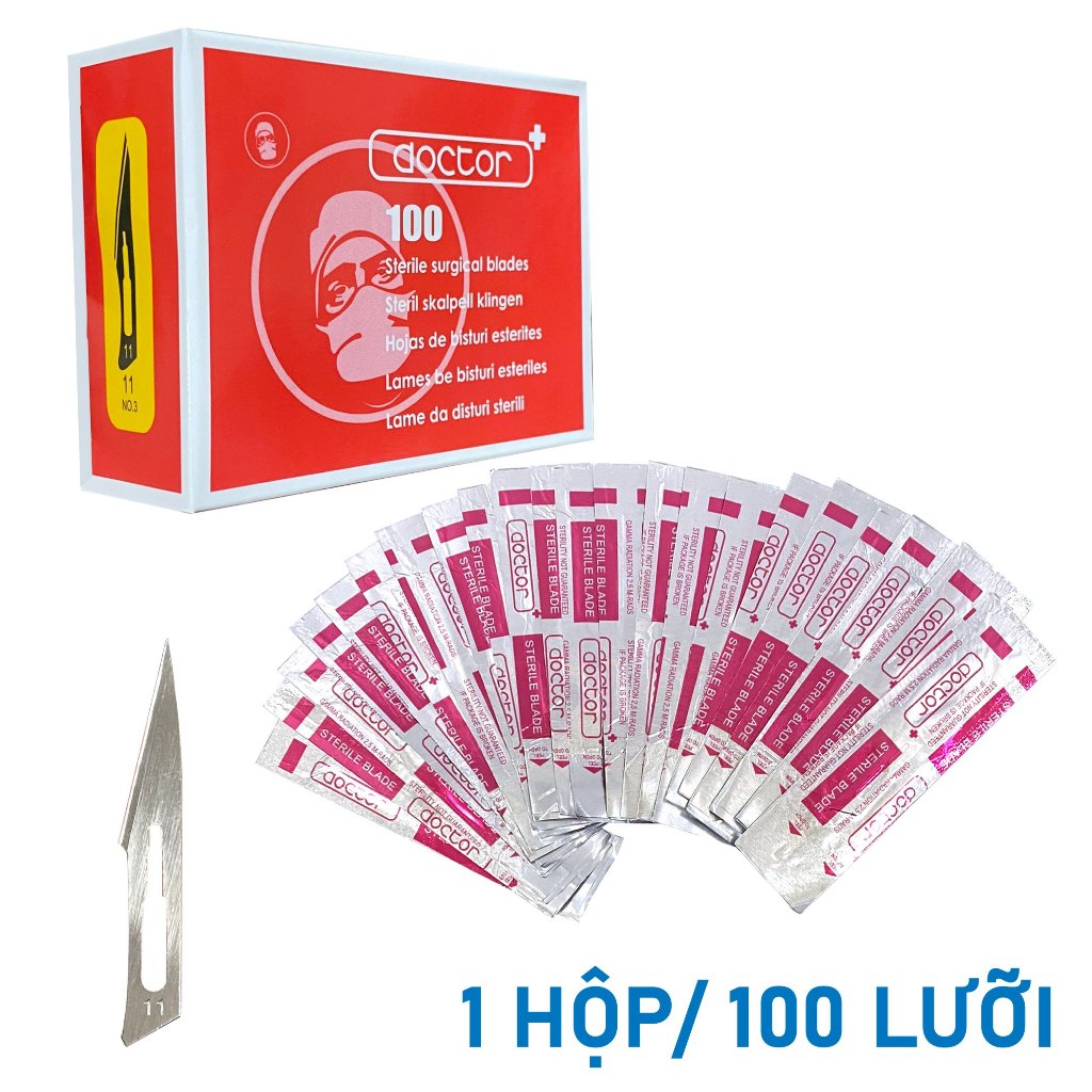 BOX 100c dao lấy mụn, dao mổ y tế, dao kỹ thuật số 11, Hộp lưỡi dao ...