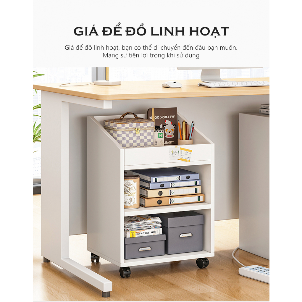 Kệ gỗ để đồ đa năng có bánh xe di chuyển dễ dàng - GP190 | Shopee Việt Nam
