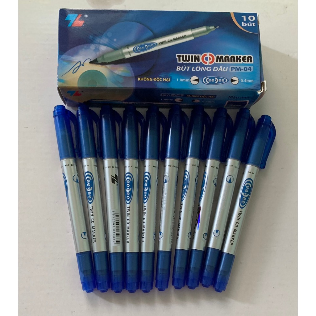 ( DẠ NHỎ) Bút Dạ Lông Dầu nhỏ Thiên Long PM-04 2 Đầu Nét Nhỏ 1.0 và 0 ...