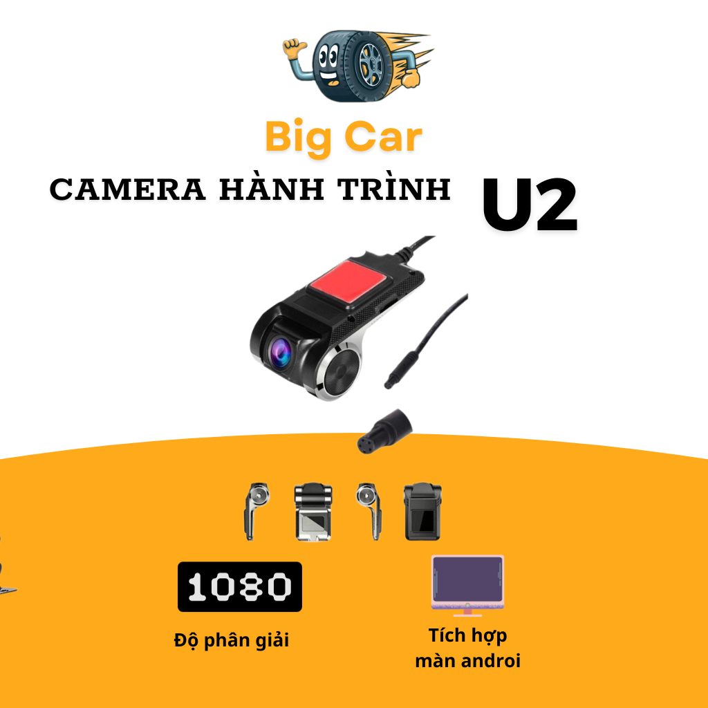 Camera Hành Trình Ô Tô U2 HD Tích Hợp Màn Hình Android - Cổng USB ...