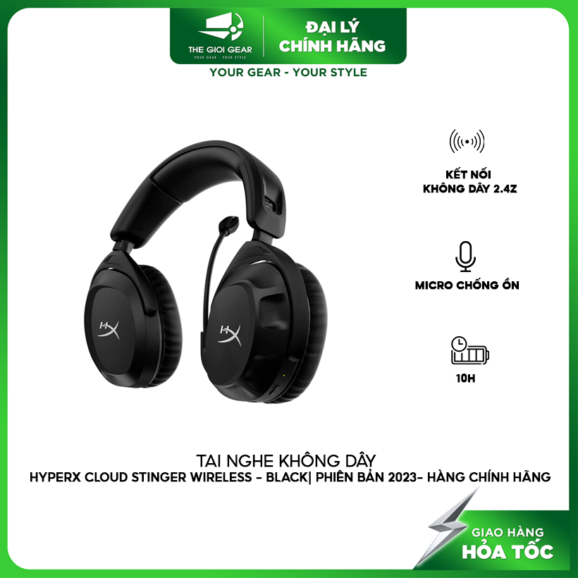 Tai Nghe Không Dây - HyperX Cloud Stinger II Wireless - Black| Phiên bản 2023- Hàng Chính Hãng ...