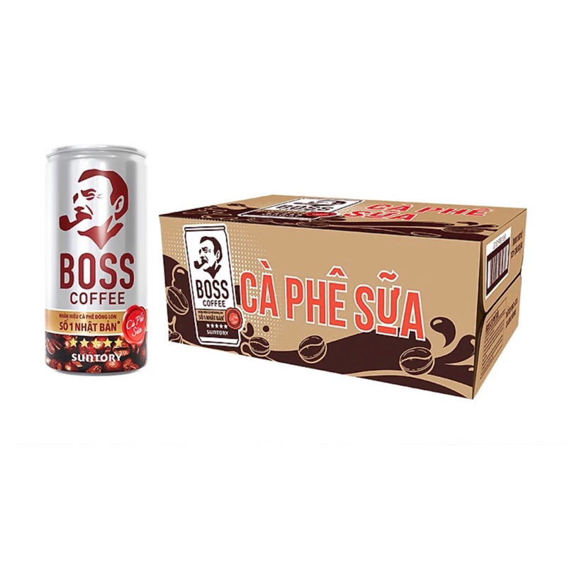Thùng 24 lon Cà Phê Sữa Boss 180ml | Shopee Việt Nam
