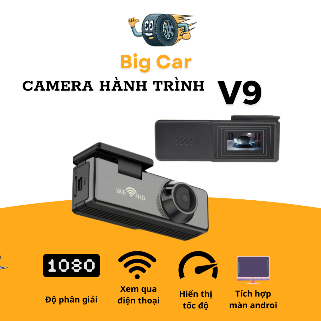 Camera Hành Trình ô tô V9 WIFI Và Màn Hình ANDROID | Shopee Việt Nam