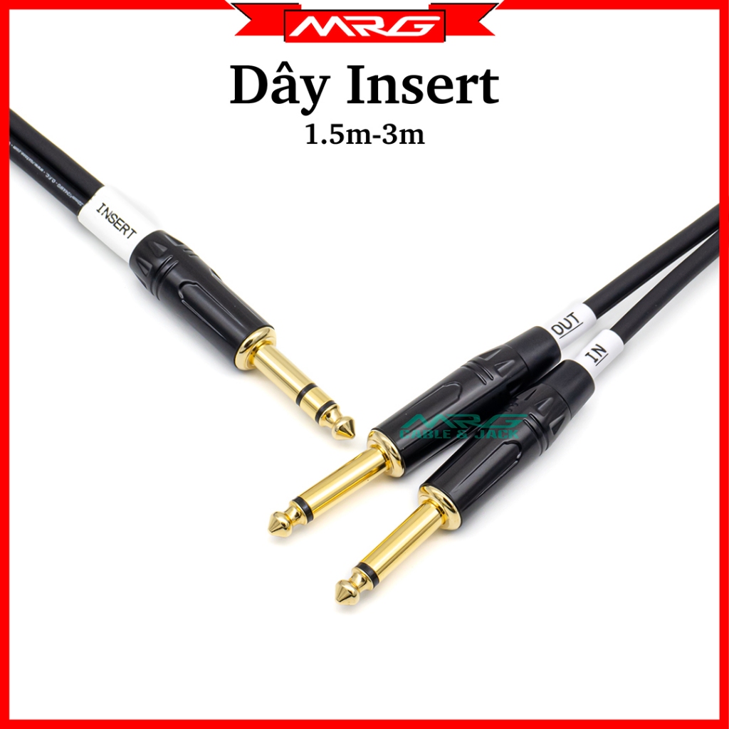Dây insert Jack 6 Ly Stereo Ra 2 Đầu 6Ly Mono Kết Nối Cổng insert mixer ...