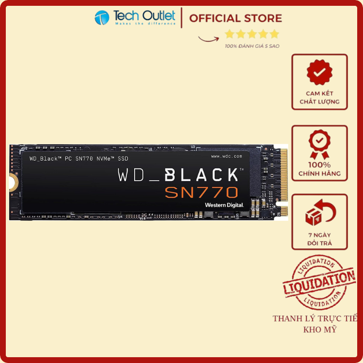 SSD M2 WD BLACK SN770 1Tb NVMe Gen4 x4 PCIe. Ổ cứng 1T SSD WD770 SN 770 Gaming tốc độ cao- Bảo ...